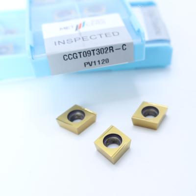 China Metalen keramische draaibank inzet, zilveren CNC machine inzet CCGT09T302R-C Te koop