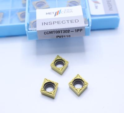 Chine Résistance à la fracture outil de tournage Cermet insère une bonne douceur de surface CCMT09T302-1PP PV2110 à vendre