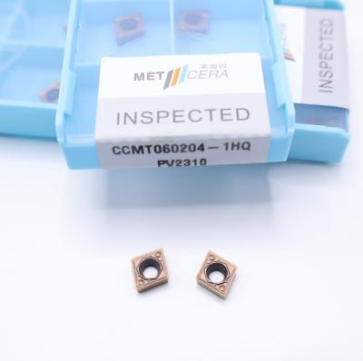 중국 탄소 강철 작업 조각 CCMT060204-1HQ PV2310 좋은 표면 매끄러운 세르메트 절단 도구 삽입 판매용