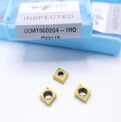 China Alta dureza HRA92.5 Resistência à fratura interna à rotação Ferramenta de corte de cermet inserções CCMT060204-1HQ PV3115 à venda