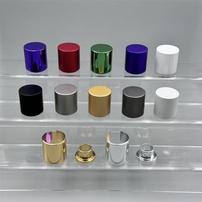 High End Cylinder Shaped Aluminum Metal Perfume Caps For Standard Fea 15 Bottle Necks