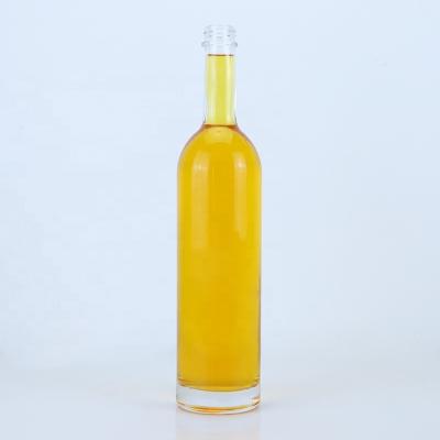 Cina Logo personalizzato 700ml 750ml bottiglia di vetro a forma rotonda con finitura superiore a vite in vendita
