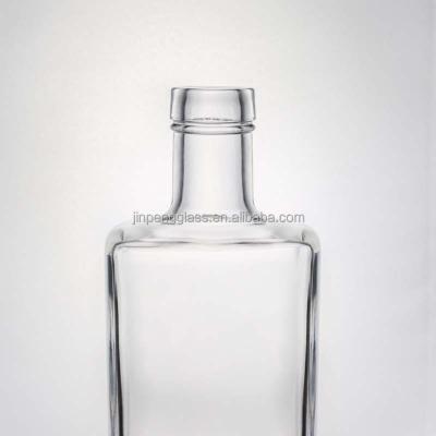 Cina Collare di vetro Gin Quadrato Whiskey Rum Vino Vodka Bottiglia 750ml con sughero sintetico in vendita