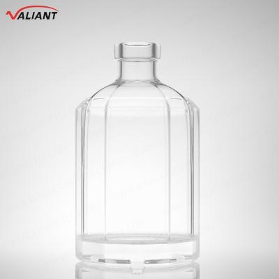Cina Rum Vodka Whisky Tequila Gin Bottiglia 250ml Super Flint Glass con sughero e forma personalizzata in vendita