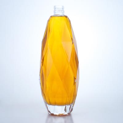 Cina Bottiglia di vetro trasparente di design unico per tequila gin rum champagne brandy whisky 750ml in vendita