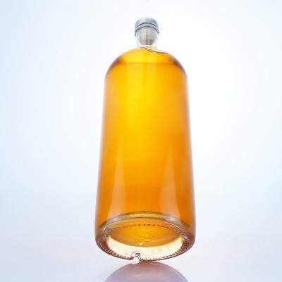 Cina Tequila Vodka Rum Whisky Liquor Bottiglia di vetro con sughero 1000 ml in forma di cilindro di pietra alta in vendita