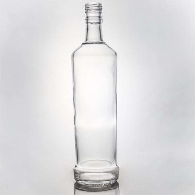 Cina Decal Customized Round Shape 730ml 1000ml Vuoto Gin Rum Vodka Whisky Brandy Liquor Bottiglia di vetro con tenuta a sughero in vendita