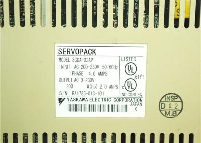 中国 YaskawaシグマI 200W入力4.0AMP 50/60HZ SSERVOモーター ドライブSGDA-02AP 販売のため