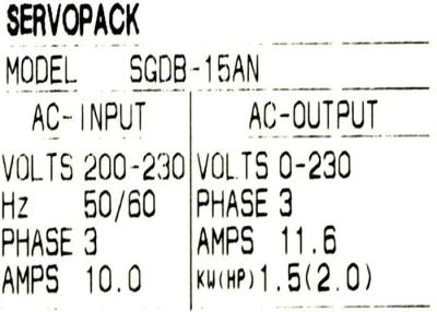 中国 産業Servopack Yaskawaは10.0AMPS ACサーボ ドライブ50/60hz SGDB-15ANを入れました 販売のため
