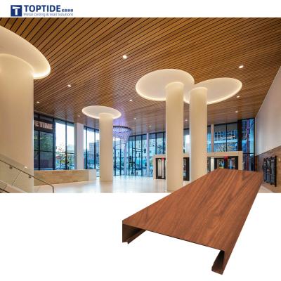 Cina soffitto metallico lineare in bianco con rivestimento antincendio per una facile installazione e durata in vendita