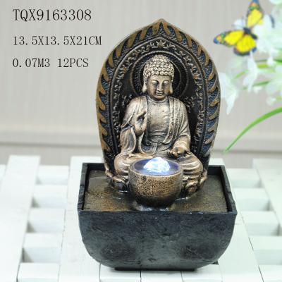 Cina Fontana di Buddha Polyresin con la palla e le luci principale 13,5 x di colore X 21 13,5 cm in vendita
