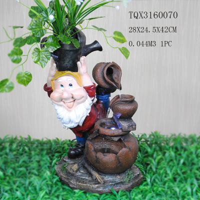 Cina Progettazione del vaso della fontana di Polyresin del nano del paesaggio del giardino, rosso e colore di Brown in vendita