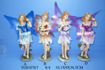 Cina Mestieri della resina della figurina di Polyresin del fatato delle decorazioni di nozze con le gonne e le ali in vendita