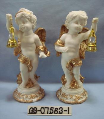 Cina Bella figurina del cupido del fumetto di Polyresin con le lanterne per la decorazione domestica in vendita