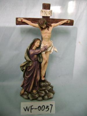Cina Rivestimento opaco della figurina religiosa di Polyresin con Gesù sull'incrocio 12 pollici in vendita