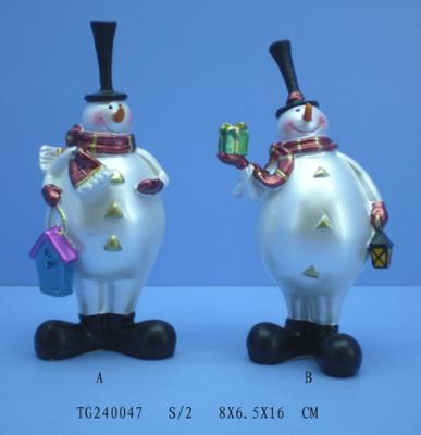 Cina Figurina unica moderna di Pearl White Polyresin, figurine del pupazzo di neve di Natale in vendita