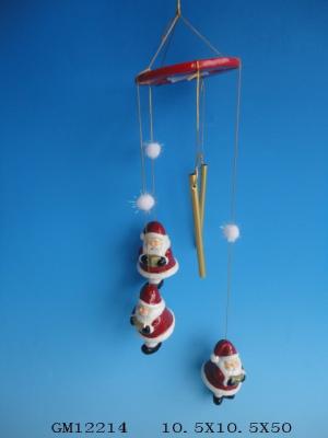 Cina Carillon di vento ceramici delle decorazioni dell'interno di natale con metallo Bell e le metropolitane 10,5 x 10,5 x 50 cm in vendita