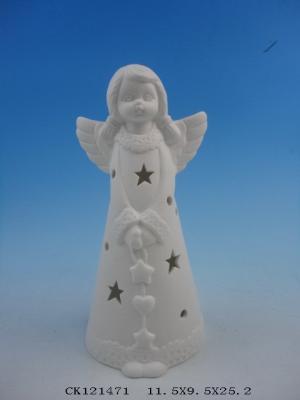 Cina Regalo ceramico bianco normale di Natale, statue ceramiche delle figurine di angelo di Natale in vendita