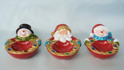 Cina L'acrilico attraente borda il supporto di candela ceramico per gli ornamenti ceramici di Natale in vendita