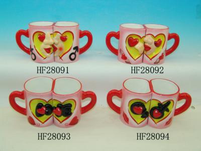 Cina Gli insiemi divertenti freschi della tazza da caffè delle coppie della famiglia, amore aggredisce le tazze del cuore delle coppie in vendita