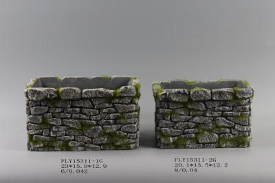 Cina Progettazione rettangolare della pietra dei vasi della piantatrice del fiore del cemento di Homeware con Massachussets reale 23 x 15,9 x 12,9 cm in vendita