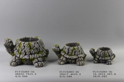 Cina Progettazioni 26 x 22,5 x 13,3 cm della corteccia del vaso del giardino della piantatrice del fiore del cemento di forma della tartaruga in vendita