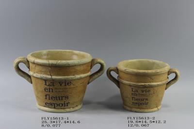 Cina Vaso antico con 2 maniglie, decorazione all'aperto del giardino del cemento di stile del giardino in vendita