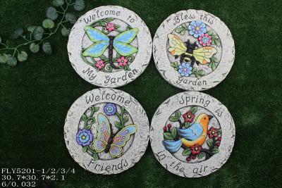 Cina Piccole decorazioni ceramiche del giardino, pietre facenti un passo rotonde con l'uccello e progettazione del fiore in vendita