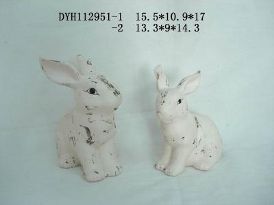Cina Regali ceramici bianchi delle decorazioni del fumetto delle figurine del coniglietto di pasqua 15,5 x 10,9 x 17 cm in vendita