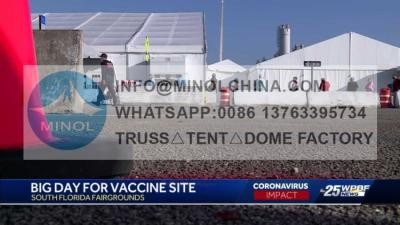 China Schutzimpfungs-Zelt des 60m Spannen-großen Umfangs für Standort der Prüfungs-Coronavirus-19 zu verkaufen