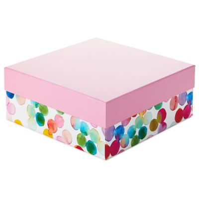Cina Acquerello quadrato a 10 pollici Dots Gift Rigid Packaging Box 2 pezzi in vendita