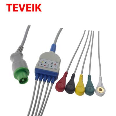 Cina Fukuda Denshi AHA intorno 12 al cavo di Ecg del cavo di ohm 5 di Pin 10K in vendita