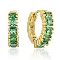 925 Sterling Silver Princess Green CZ Diamond Earrings for Women's Contemporary china 925 Sterling Silver Princess Green CZ Diamond Earrings for Women's Contemporary
