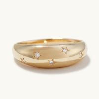 Quality Eternity Band Rings Brazilian 18K Gold Jewelry Star 925 Sterling Silver Dome Women's Ring for sale