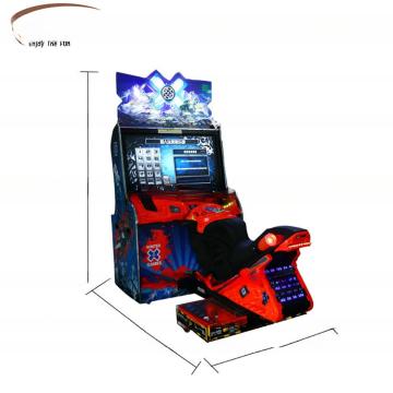 Close-up of Snocross game machine dashboard