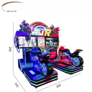 Close-up of the motorcycle racing game screen