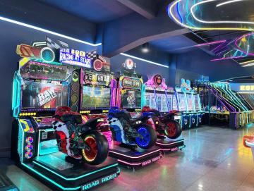 Gameplay action shot showing racing graphics