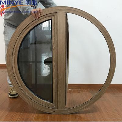 중국 주택 건물 알루미늄 중앙 원형 창문 수평 개방 패턴 홍보 판매용