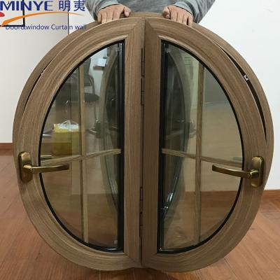 중국 주택 건물 알루미늄 중앙 원형 창문 수평 개방 패턴 홍보 판매용