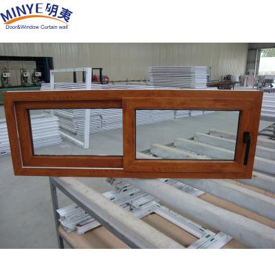 Κίνα Ηχητικά αδιάβροχο πλαστικό πλαίσιο UPVC/PVC Στρίψιμα παράθυρα με διπλό τζάμι σε χρώμα ξύλου προς πώληση