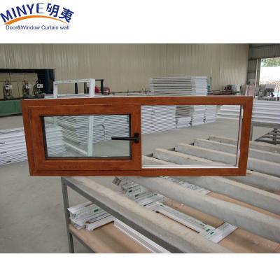 Κίνα Ηχητικά αδιάβροχο πλαστικό πλαίσιο UPVC/PVC Στρίψιμα παράθυρα με διπλό τζάμι σε χρώμα ξύλου προς πώληση