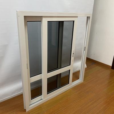 Κίνα 1.4mm πάχος προφίλ διπλό γυαλί διπλό θραυσμένο γυαλί αλουμινίου κράμα συρόμενο παράθυρο προς πώληση