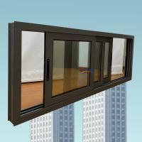Quality Chinese Design Style Double Glazed Aluminium 3 Tracks Sliding Window Aluminum Windows for sale