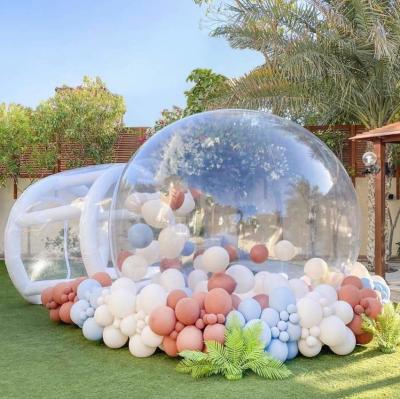 China Buitenfeest opblaasbaar doorzichtig igloo tent verhuur helder bubbelkoepel tent opblaasbaar bubbel ballon huis voor kinderen Te koop
