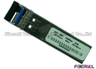 Cina Ricetrasmettitore della fibra di singolo modo di BiDi, ricetrasmettitore ottico di 155M SFP con DDM in vendita