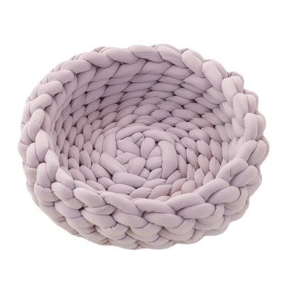 중국 거친 털 손으로 짠 애완동물 고양이 보금자리 기계 세탁 가능 DIY 팔 거친 직물 강아지 베드 판매용