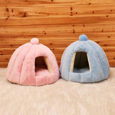 중국 깊은 수면 원형 반 폐쇄 Odm 고양이 둥지 침대 56x48cm 판매용