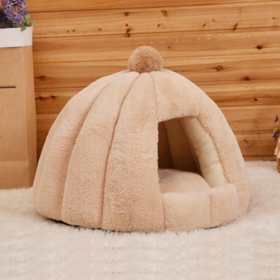 중국 깊은 수면 원형 반 폐쇄 Odm 고양이 둥지 침대 56x48cm 판매용