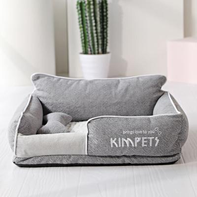 Πυκνωμένο τετραγωνικό Washable υψηλό πίσω βελούδο κρεβατιών φωλιών γατών για το χειμώνα φθινοπώρου