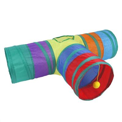 Chine Jouet interactif de Cat Tunnel Cat Rainbow Three-Way Cat Toy Drill Bucket Folding Cat d'animal familier à vendre